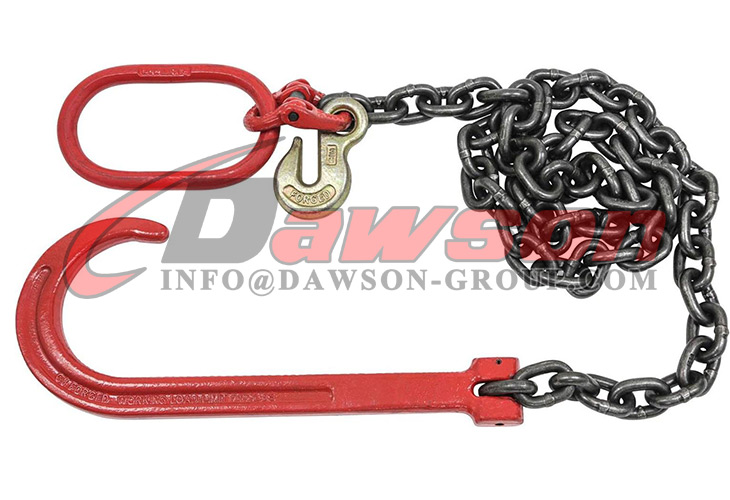 3/8'' x6' G80 15'' Long Shank J Hook Tow Chain Recovery with Eye Cradle ...