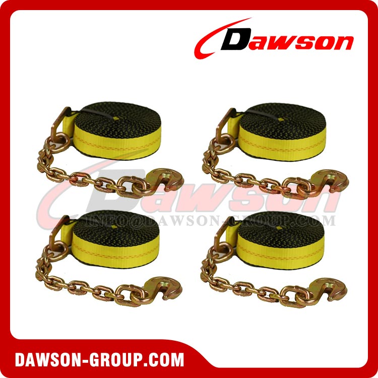 2 in. x 30 ft. Winch Strap with Chain Anchor, Working Load Limit 3333 ...
