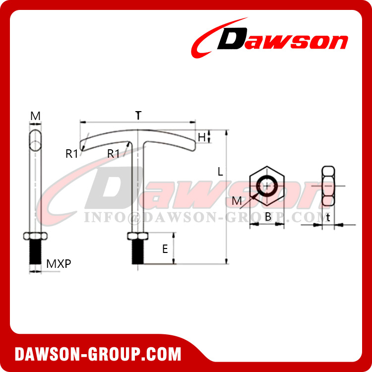 T-Bolt, T-Head Bolt - Dawson Group Ltd. - China Manufacturer, Supplier ...