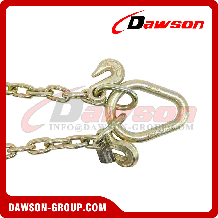 5/16''x2' Leg Grade 70 V-Chain Bridle Tow with 15'' Large Shank J Hook ...