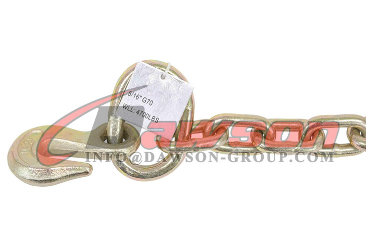 5/16'' x 6' Leg Grade 70 Tow Chain with RTJ Cluster Hooks & Grab Hooks ...
