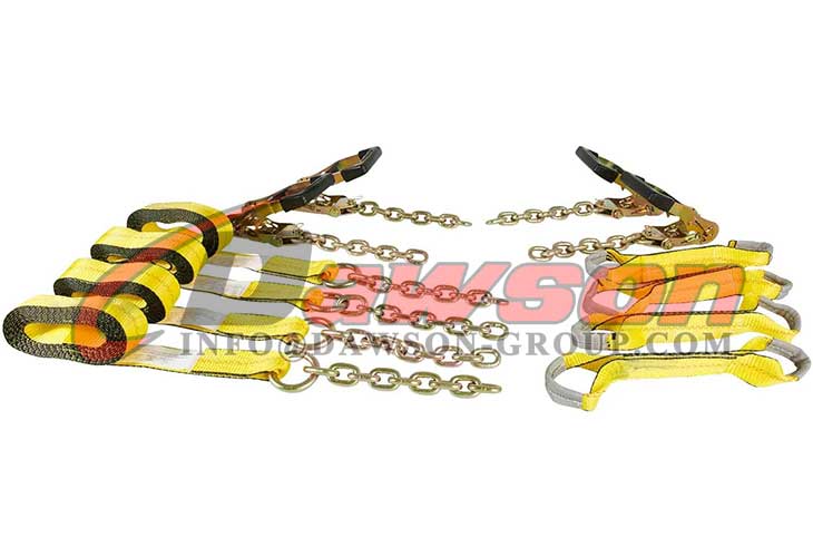 8 Point Roll Back Tie Down Kit with Chain Extension & Snap Hooks ...