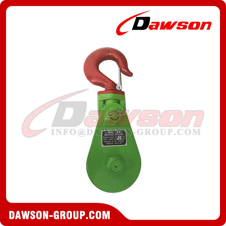Snatch Block with Hook WLL 2 Ton 3'' Sheave 3/8'' Inch Wire Rope ...