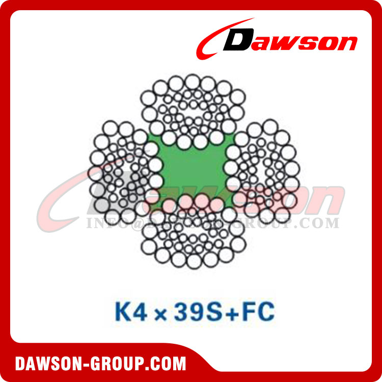 Steel Wire Rope Construction(K4×39S+FC)(K4×48S+FC), Wire Rope for Construction Machinery ...