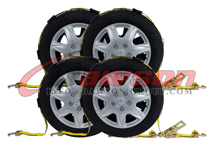 2'' x9' Over The Wheel Tire Straps with Ratchet, Swivel J Hook & Rubber ...