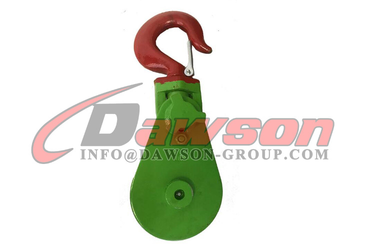 Snatch Block with Hook WLL 8 Ton 6'' Sheave 3/4 Inch Wire Rope Wrecker ...