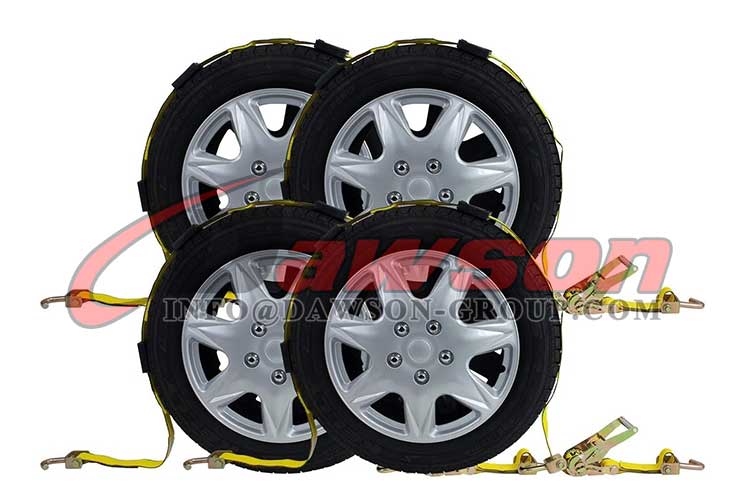 2'' x 12' Over The Wheel Tire Straps with Ratchet, Swivel J Hook ...