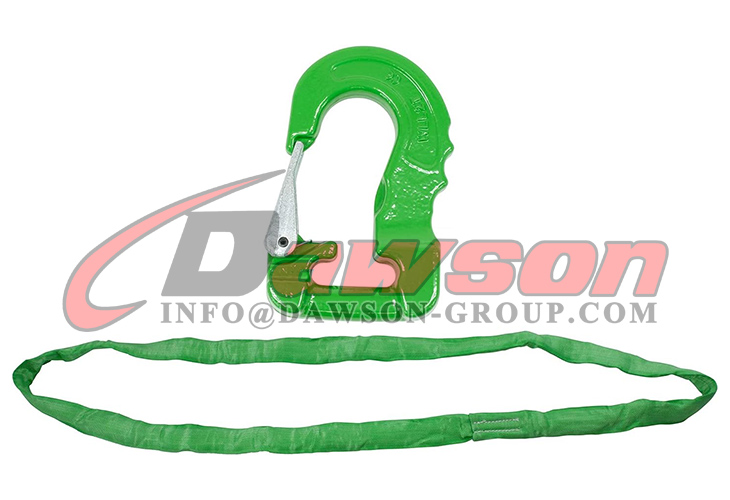 Endless Round Sling 4' Purple with Hook Combo, 2600 lbs WLL Crane ...