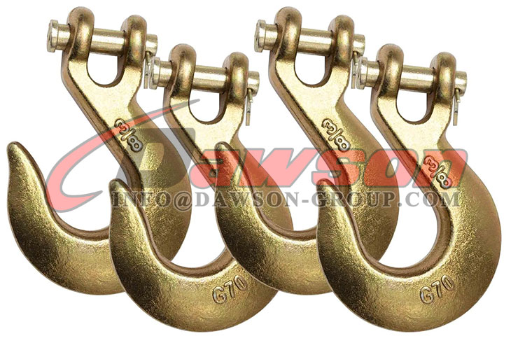 G70 3/8'' Clevis Slip Hook without Latch, 6600 LBS WLL Heavy Duty Grade 70 Tow Chain Hook for ...