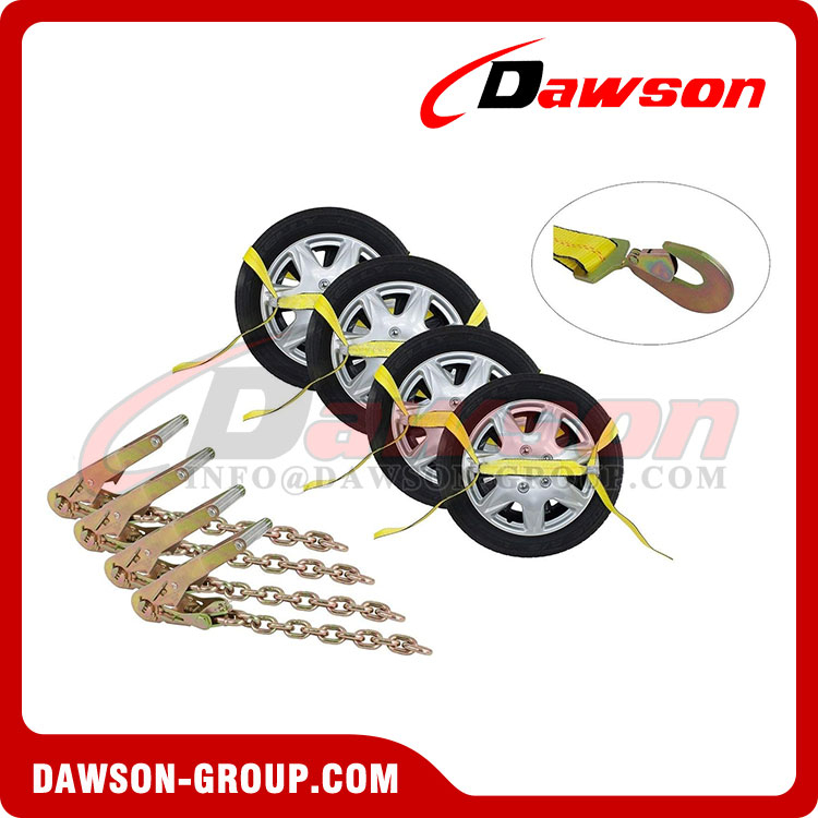 8 Point Roll Back Tie Down Kit with Chain Extension & Snap Hooks ...