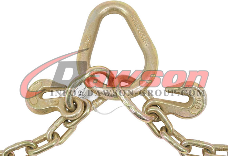 Grade 70 V-Chain Bridle Tow with 1/2'' Slip Hook with Safety Latch ...