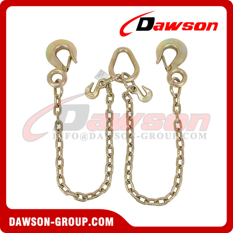 Grade 70 V-Chain Bridle Tow with 1/2'' Slip Hook with Safety Latch ...