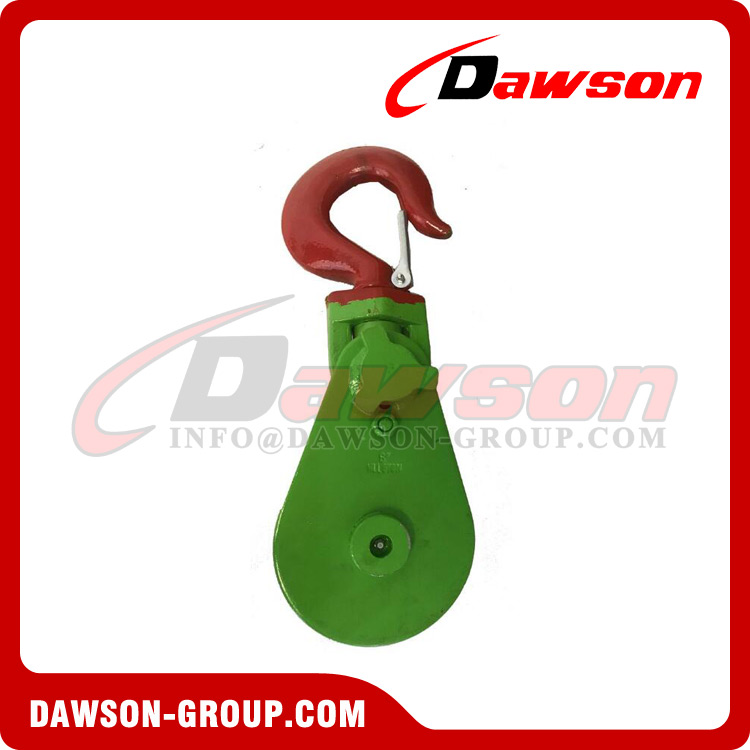 Snatch Block with Hook WLL 8 Ton 6'' Sheave 3/4 Inch Wire Rope Wrecker ...