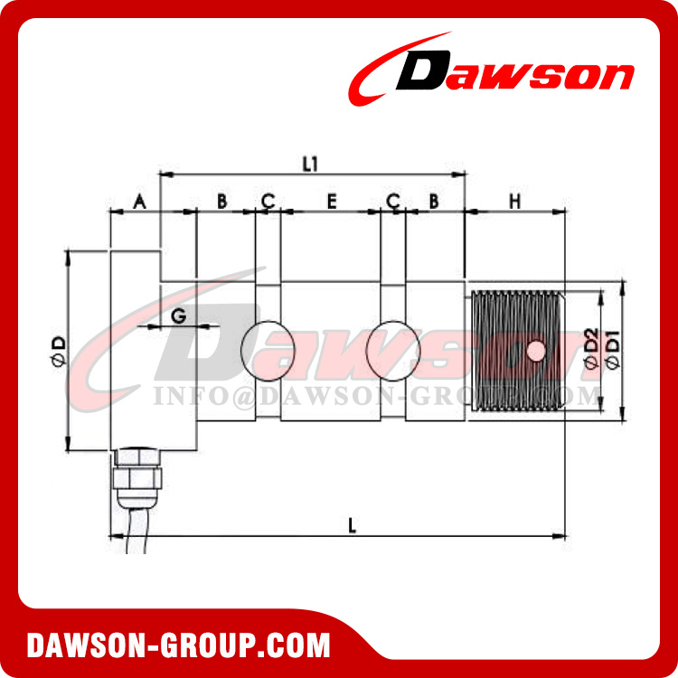 DS-LC-772W Wireless Load Pin, Alloy Steel Double Shear Beam Load Cell, Stainless Steel Shackle ...
