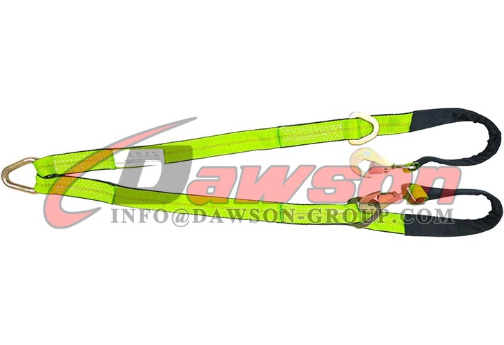 V-Bridle Strap 2'' x 6' with Snap Hooks with Cordura Sleeve and Axle ...