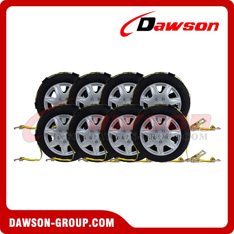 2'' x9' Over The Wheel Tire Straps with Ratchet, Swivel J Hook & Rubber ...