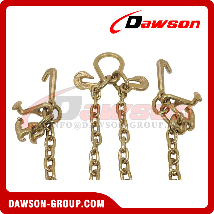 5/16'' Grade 70 V-Chain Bridle with RTJ Cluster Hooks & Grab Hooks - 2 ...