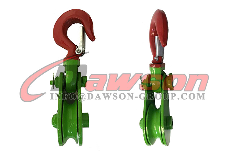 Snatch Block with Hook WLL 2 Ton 3'' Sheave 3/8'' Inch Wire Rope ...