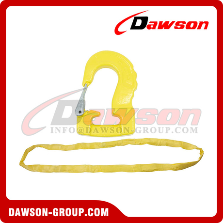 Endless Round Sling 6' Yellow with Hook Combo, 8400 lbs WLL Crane ...