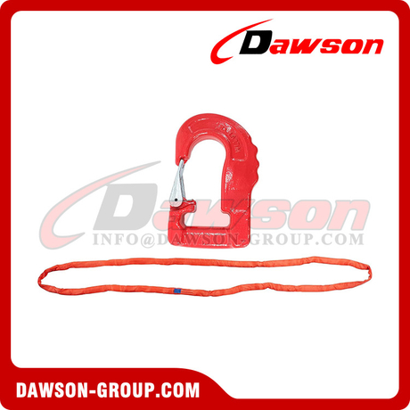Endless Round Sling 8' Red with Hook Combo, 13200 lbs WLL Crane Rigging ...