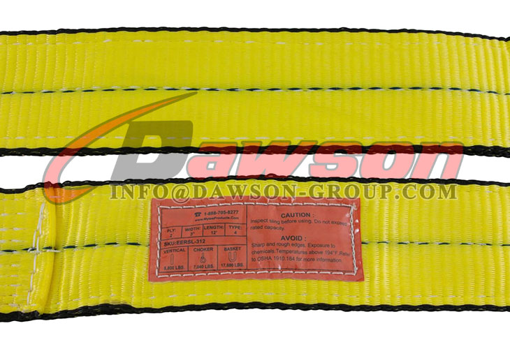 4'' x 8 ft Web Lifting Sling, 11500 LBS WLL Vertical - Polyester Heavy ...