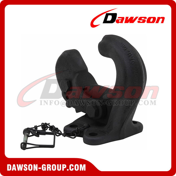 10-Ton Heavy Duty Black Powder Coated Finish Rigid Mount Pintle Hook ...