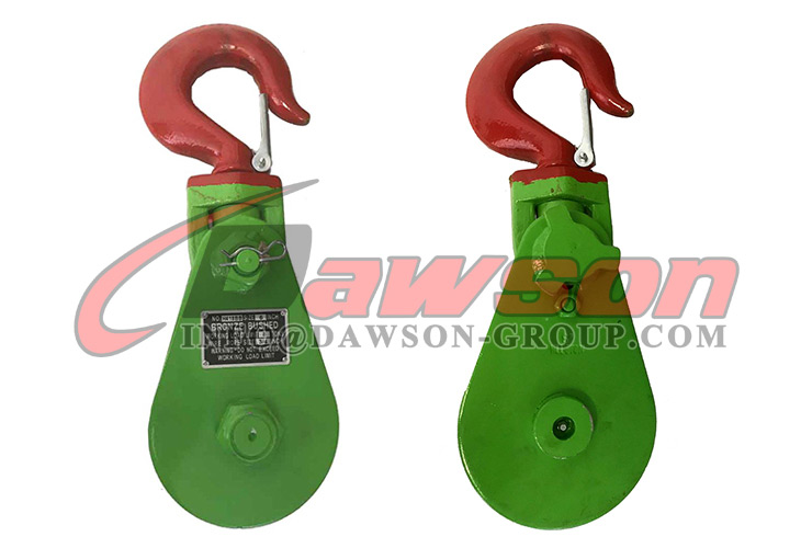 Snatch Block with Hook WLL 8 Ton 6'' Sheave 3/4 Inch Wire Rope Wrecker ...