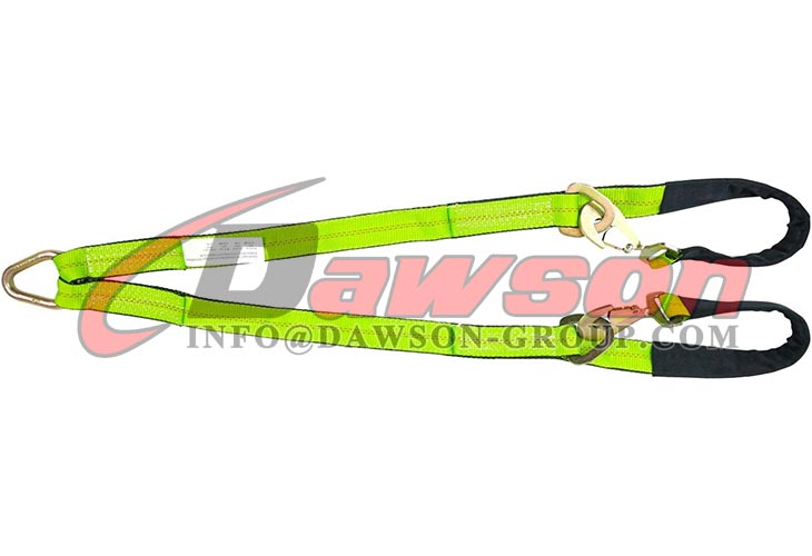 V-Bridle Strap 2'' x 6' with Snap Hooks with Cordura Sleeve and Axle ...