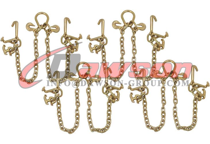 5/16'' Grade 70 V-Chain Bridle with RTJ Cluster Hooks & Grab Hooks - 2 ...
