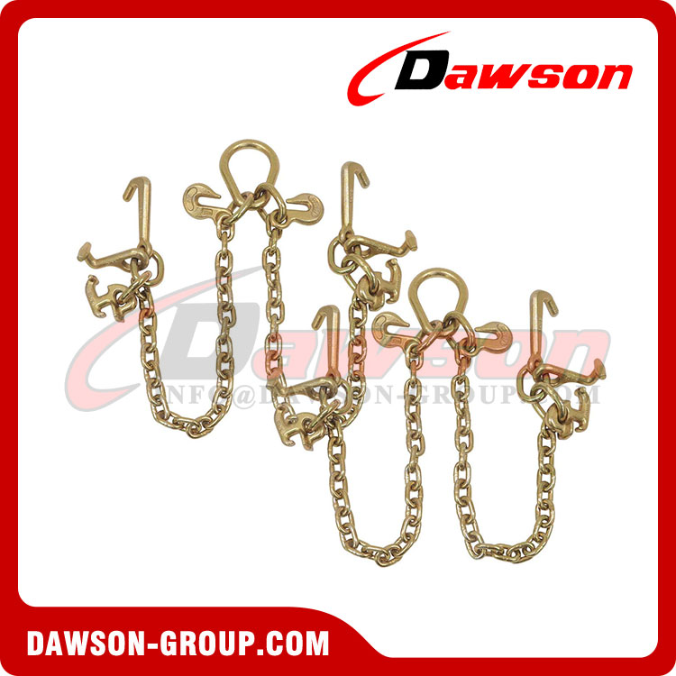 5/16'' Grade 70 V-Chain Bridle with RTJ Cluster Hooks & Grab Hooks - 2 ...