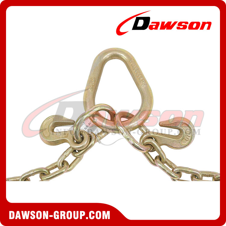 Grade 70 V-Chain Bridle Tow with 1/2'' Slip Hook with Safety Latch ...
