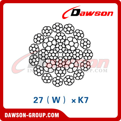 Steel Wire Rope Construction(27(W)×K7)(35(W)×K7), Wire Rope for ...