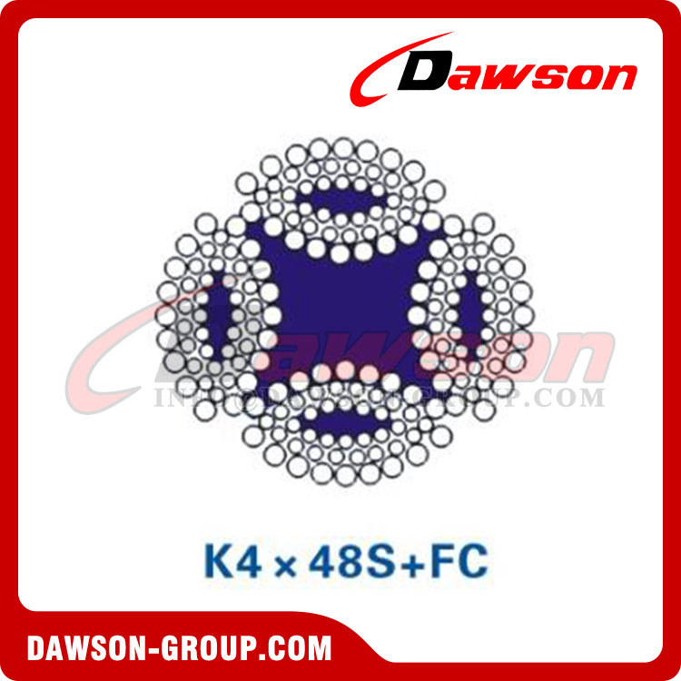 Steel Wire Rope Construction(K4×39S+FC)(K4×48S+FC), Wire Rope for Construction Machinery ...