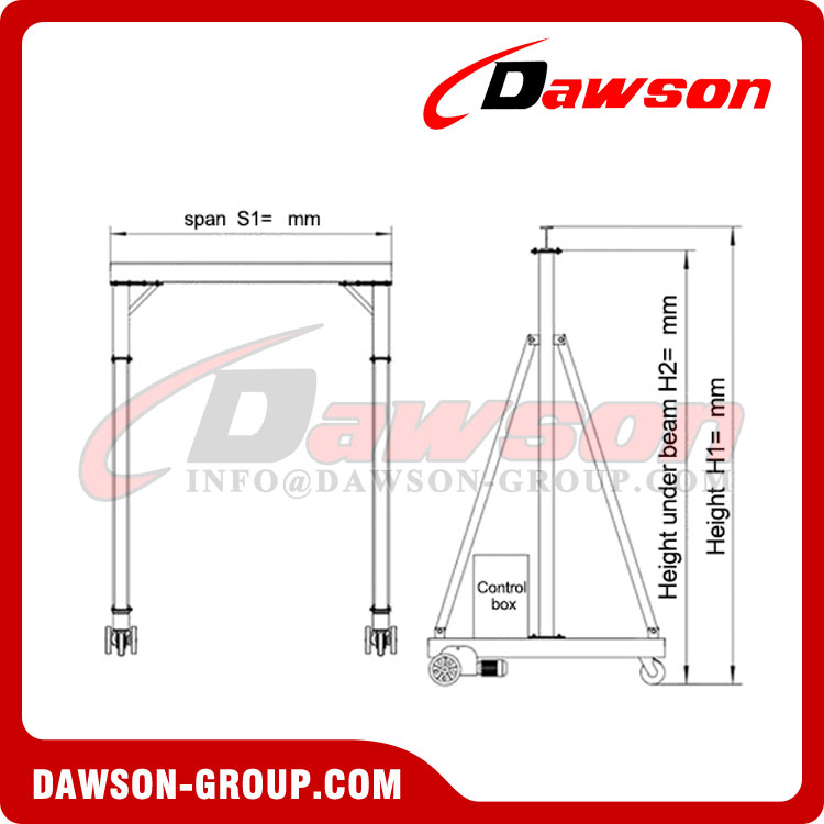DS-PT3 Trackless Electric Walking Steel Gantry Crane - Dawson Group Ltd ...