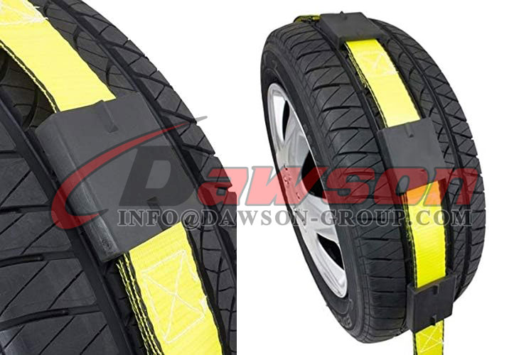 2'' x9' Over The Wheel Tire Straps with Ratchet, Swivel J Hook & Rubber ...