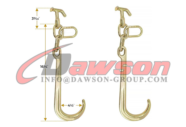 15'' G70 J Hook with T-J Hooks and Enlarged Link, 5400 lbs WLL - Dawson ...
