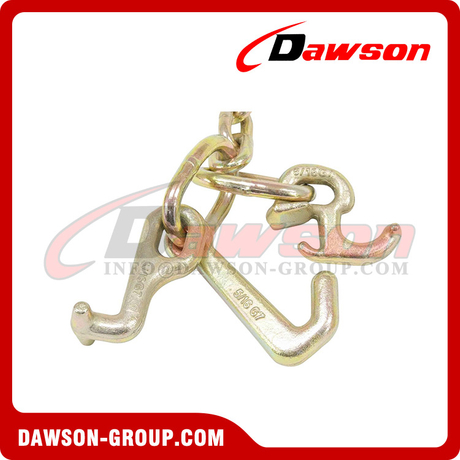 5/16'' x 6' Leg Grade 70 Tow Chain with RTJ Cluster Hooks & Grab Hooks ...