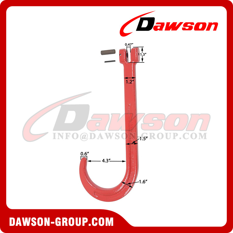 15'' Inch J Hook Heavy Duty Grade G80 Tow Axle Strap Wrecker Roll Back ...