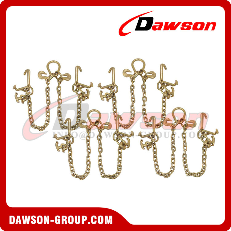 5/16'' Grade 70 V-Chain Bridle with RTJ Cluster Hooks & Grab Hooks - 2 ...