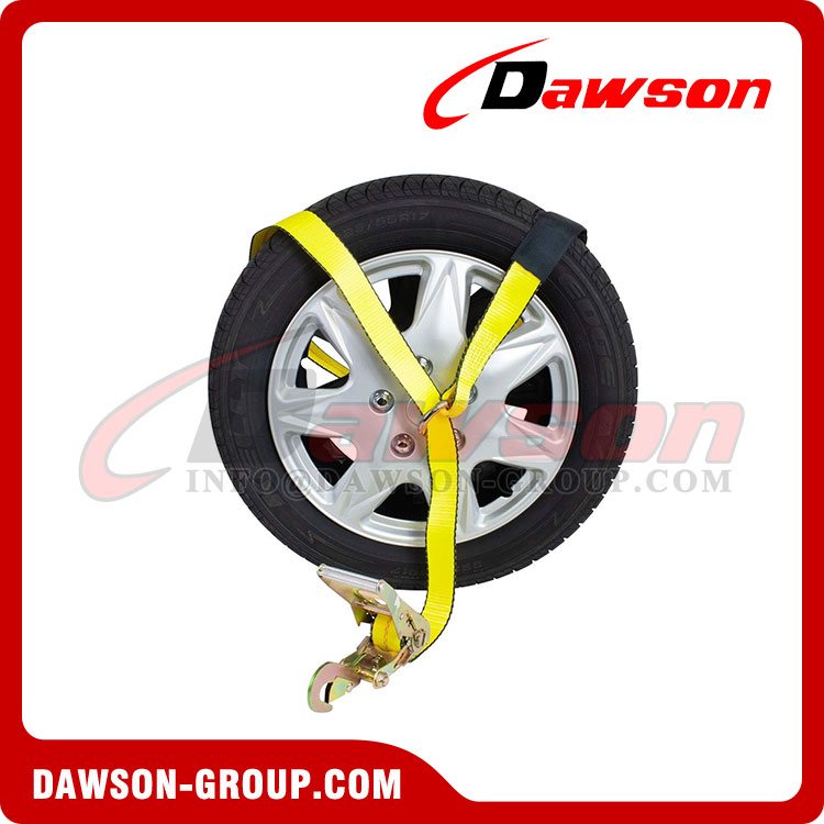 Auto Car Haul Flatbed Tie Down Kit Lasso Wheel Ratchet Strap with Snap ...