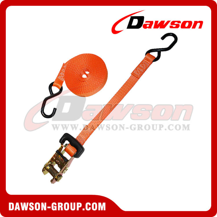 1 inch Heavy Duty Rubber Handle Ratchet Strap with S-Hooks, High ...