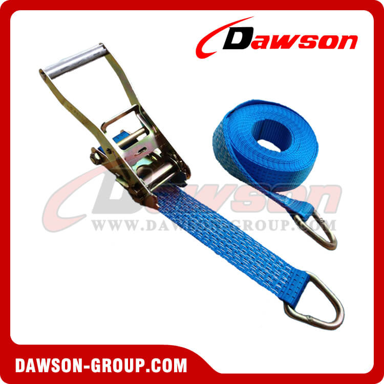 5000kg x 15m Ratchet Strap with D-Rings, 50mm High Tenacity Polyester ...