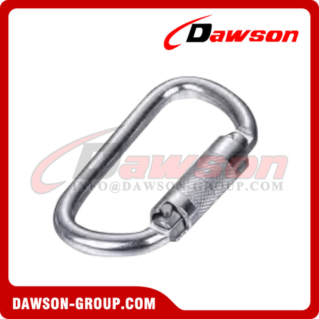 DSJ-1062 D Shaped Self-locking Safety Steel Carabiner, Heat Treated ...