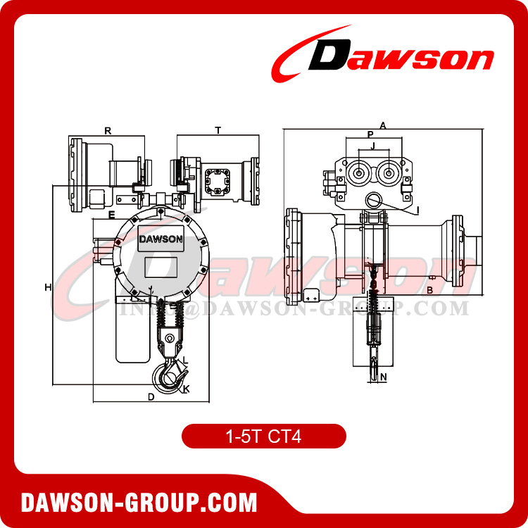 DSEP Non-Spark Electric Chain Hoist with Electric Trolley, Explosion-proof Electric Chain Hoist ...