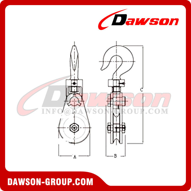 Heavy Duty Snatch Block, High Strength Forged Steel Sheave Block, Wire ...