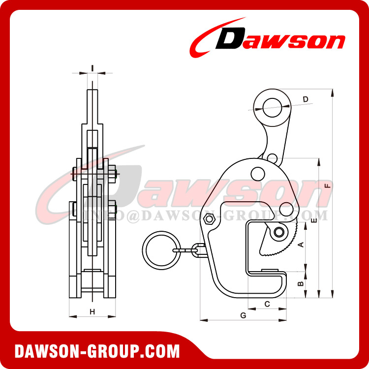 Horizontal Clamp with Lock Device, Turn Horizontal Lifting Clamp ...