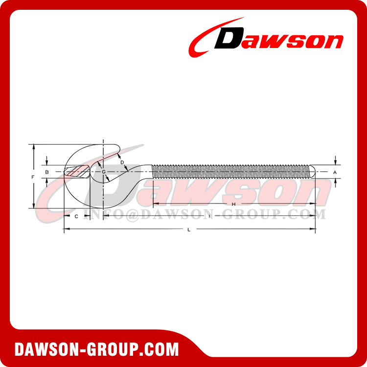 US Type Galvanized Steel Right & Left Hand Hook End Turnbuckle, Hook ...