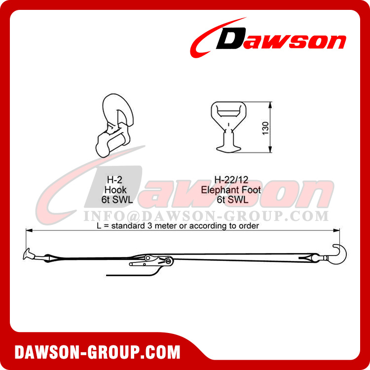 DS-CL-34/3/50 MBL 12T 50MM Tralier Lashing Belt Webbing with Ratchet ...