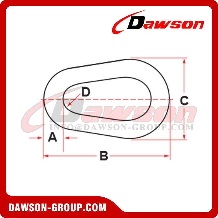 DAWSON Pear Link for Long Term Mooring, Pear Shaped Connecting Link ...