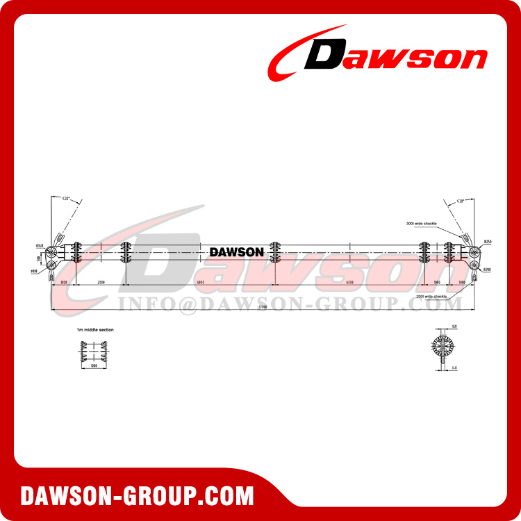 DAWSON WLL 400T x 17M Modulares Spreader Bars, Lifting Spreader Beam ...